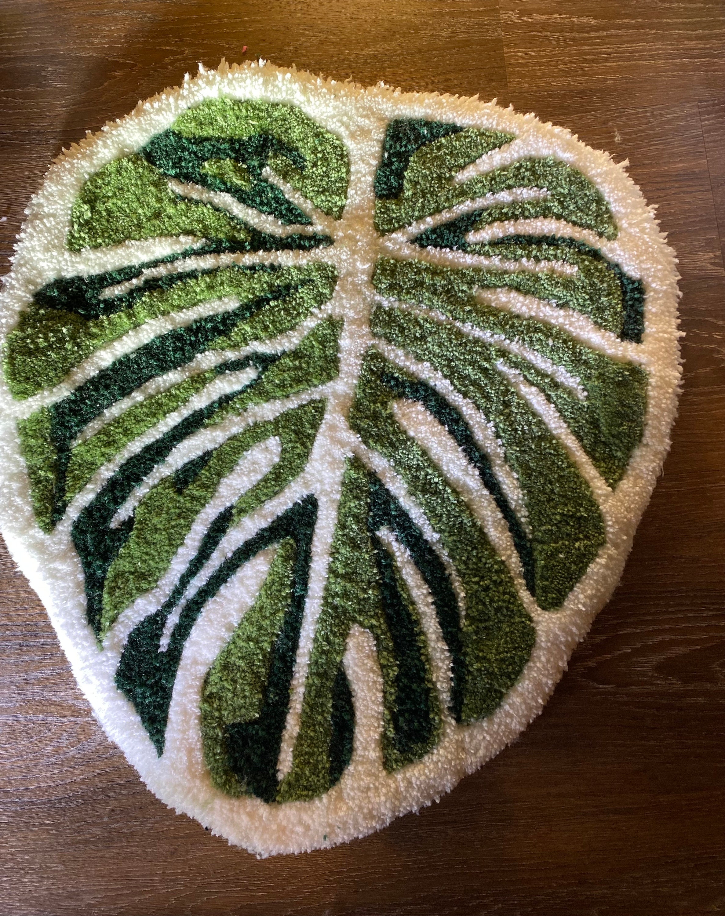 Monstera Tufted Leaf Rug - Etsy