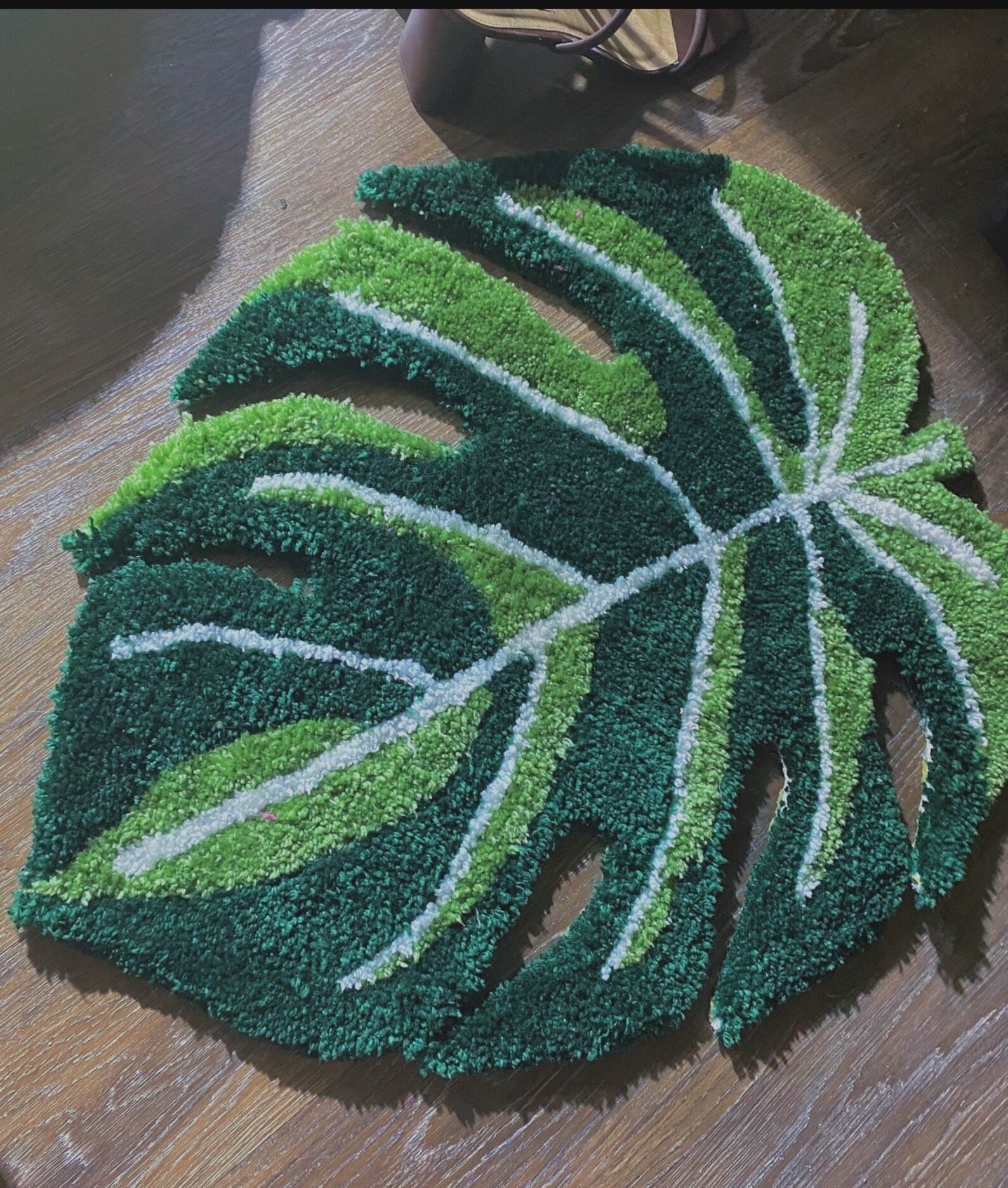 Monstera Hand Tufted Leaf Rug - Etsy