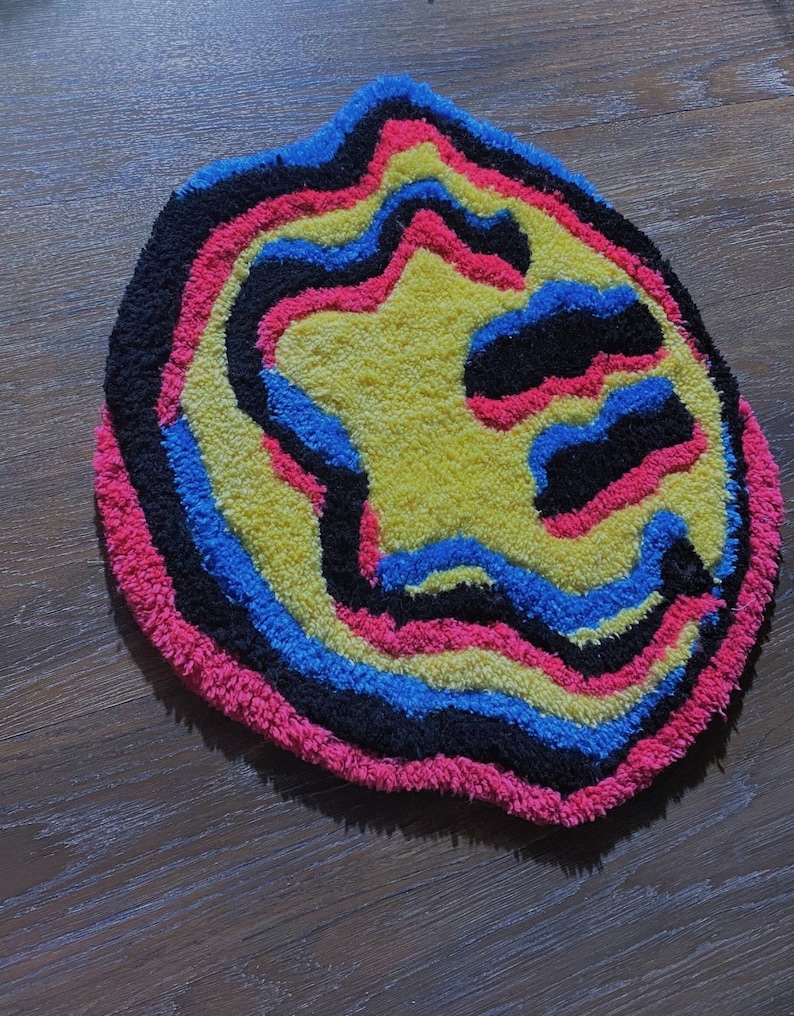 Smiley Face Rug - Etsy