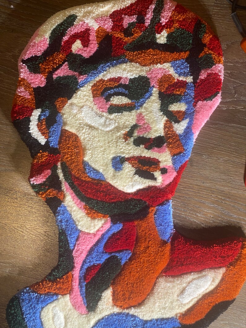 Michelangelo's David Abstract Rug/ Wall Hanging, Greek Statue Rug Art ...