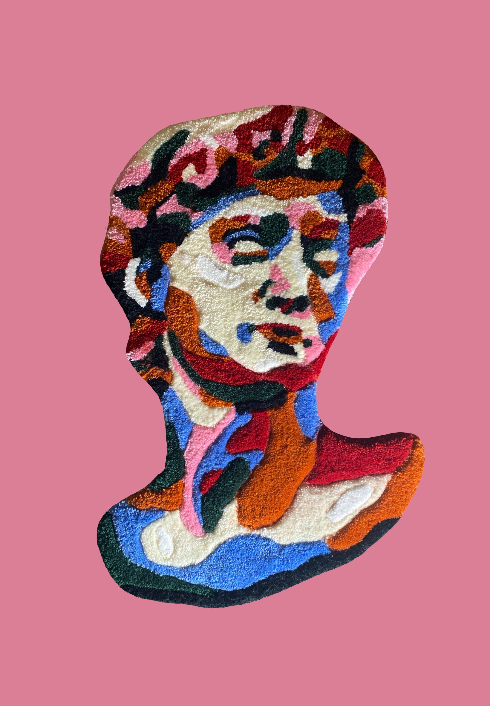 Michelangelo's David Abstract Rug/ Wall Hanging, Greek Statue Rug Art ...