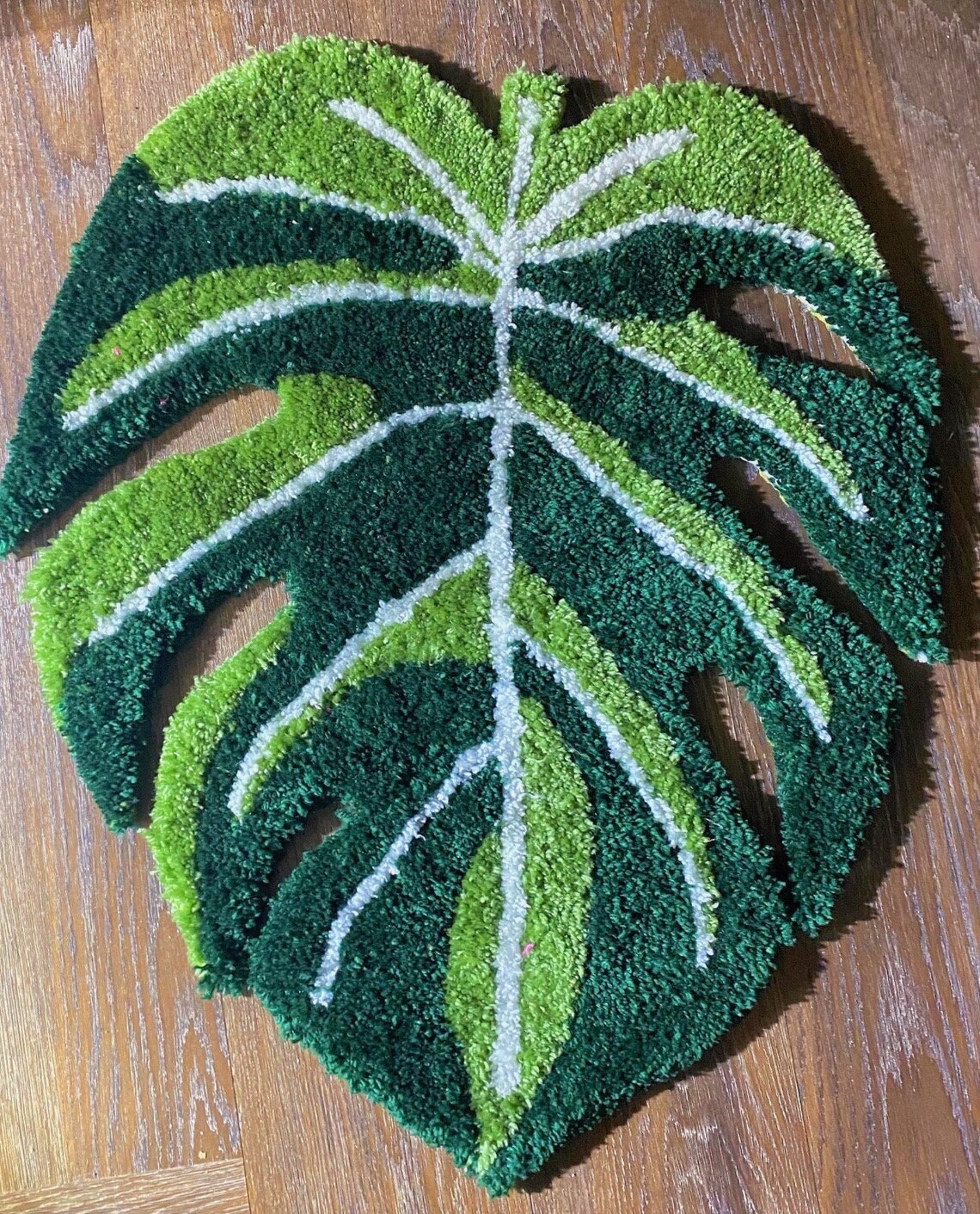 Monstera Hand Tufted Leaf Rug - Etsy
