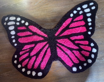 BUTTERFLY RUG / 7 COLOR Options, Handmade Tufted Rug, Different Sizes ...