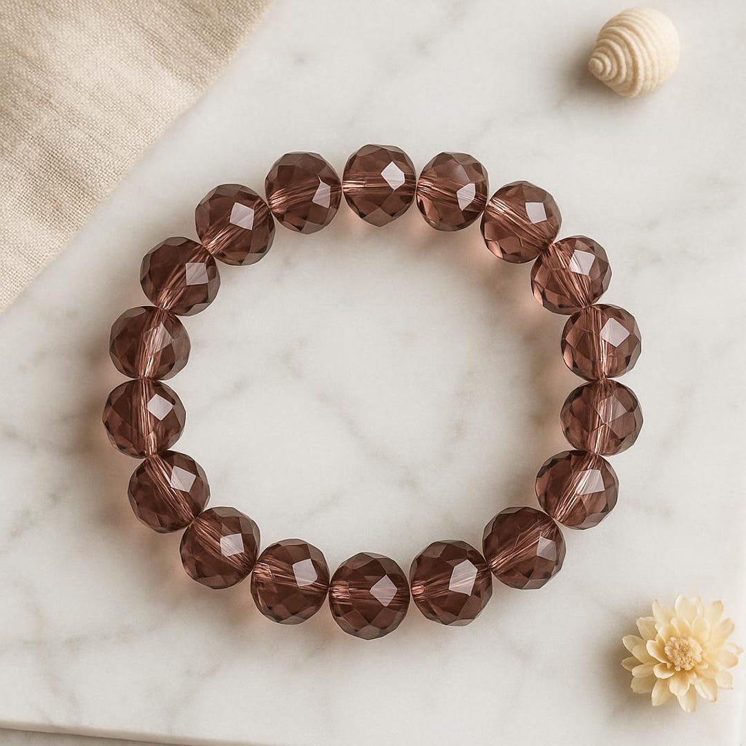 Wine Red Crystal Bracelet: Faceted Glass Beads Stretch Elastic Boho - Etsy