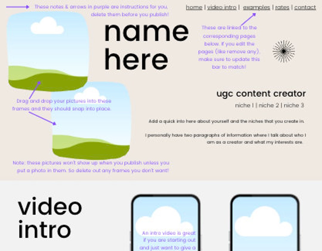 UGC Portfolio Template | UGC Template | Content Creator Portfolio - Etsy