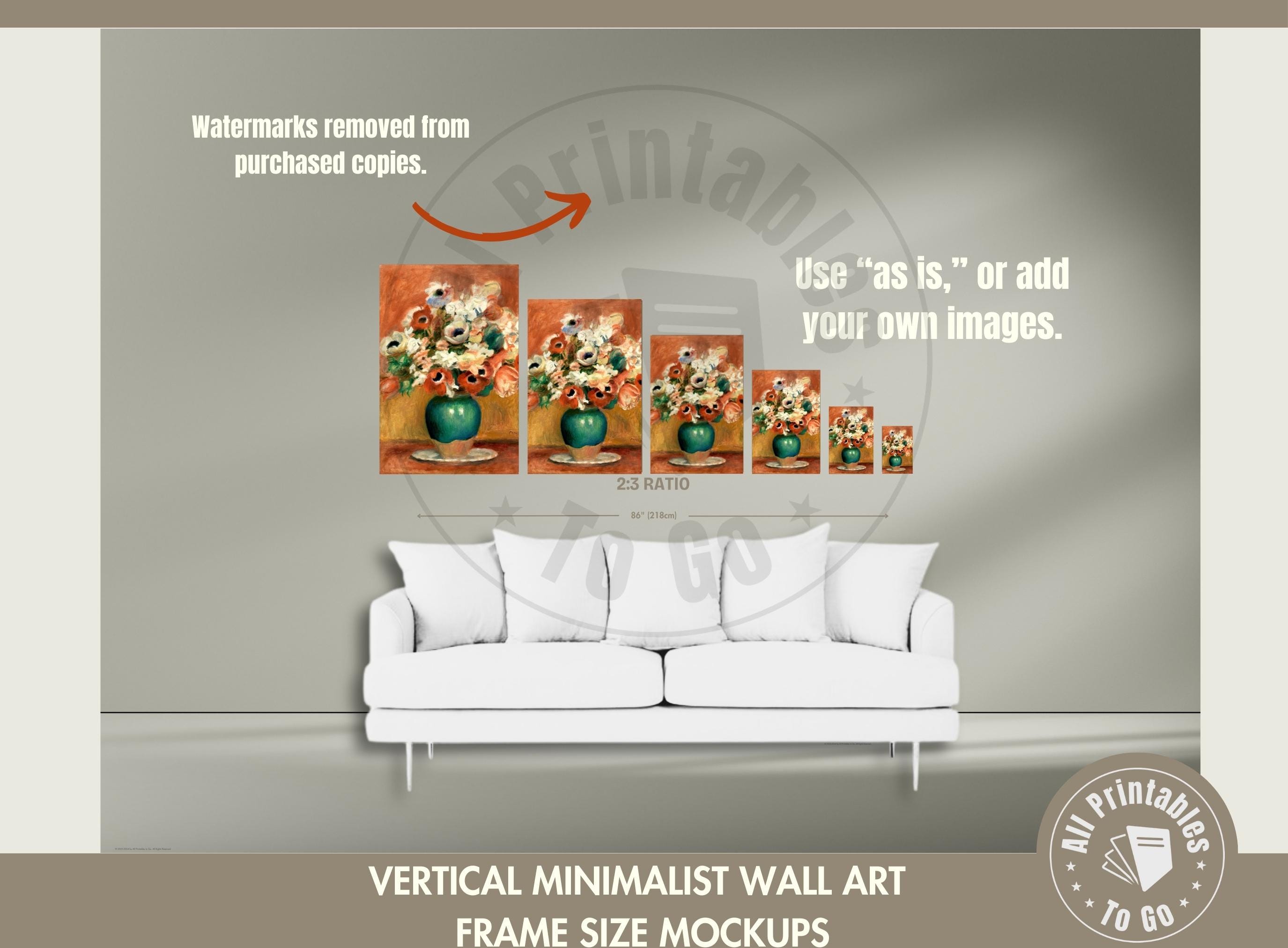 Vertical Frame Size Mockups: Portrait Canvas Ratios (PDF, PNG, JPEG) - Etsy