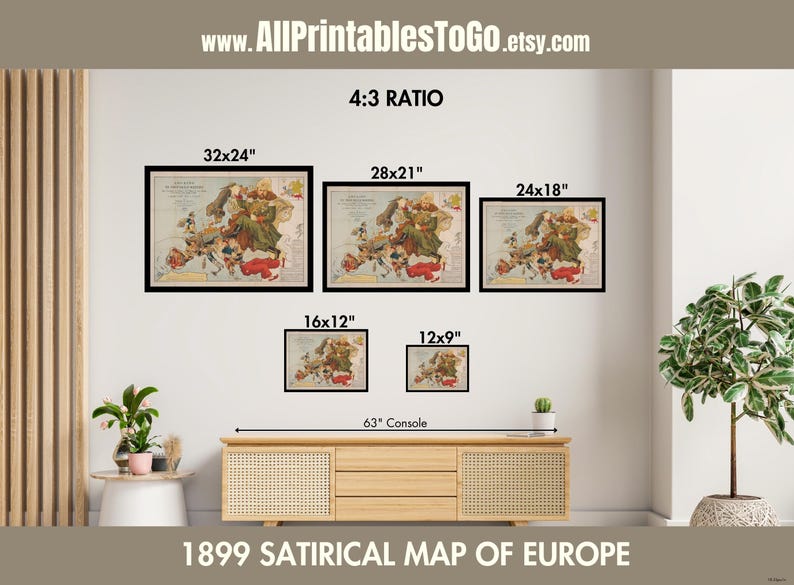 1899 Serio-comic Map of Europe: Satirical Historical Print (digital ...