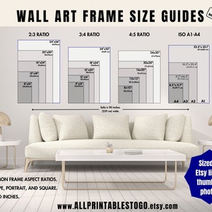 Wall Art Frame Size Guide: Etsy Seller Mockups (digital Download) - Etsy