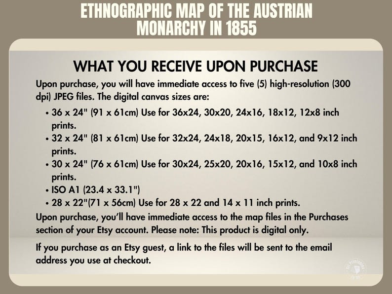 Printable Ethnographic Map of the Austrian Monarchy in 1855, Historical ...