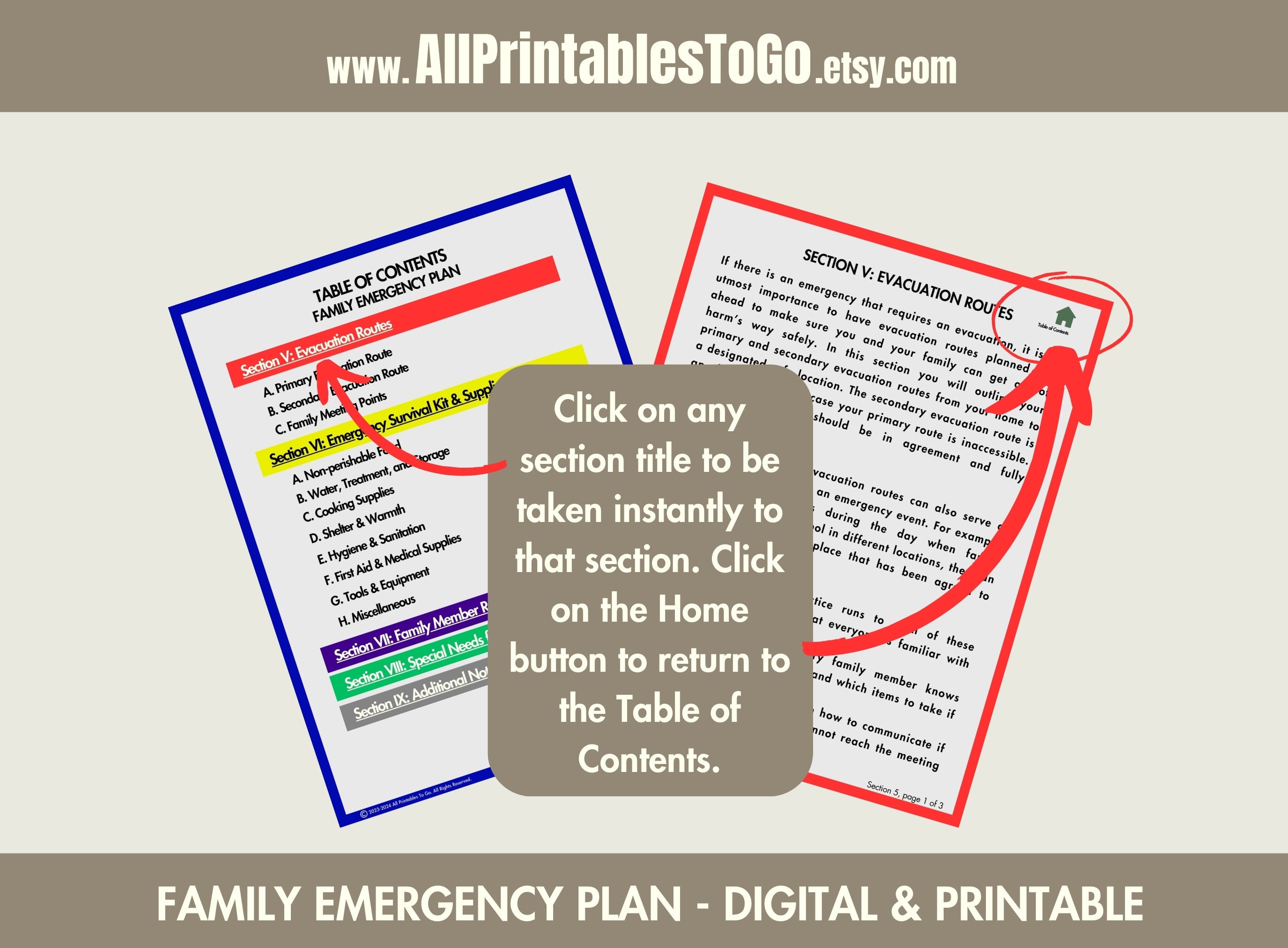Family Emergency Plan Checklist: Printable Contact Sheet (PDF) - Etsy
