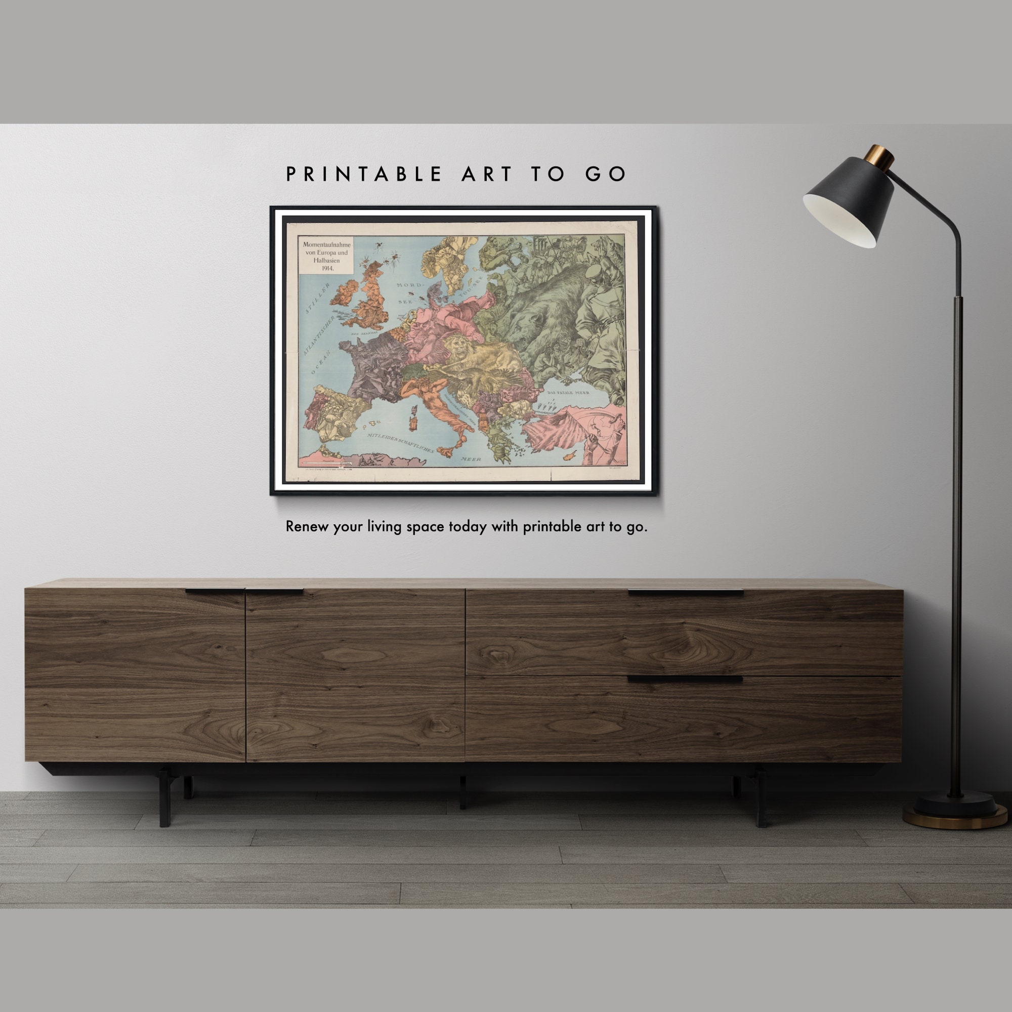 Printable 1914 Map of Europe and Eurasia World War I Europe Political ...