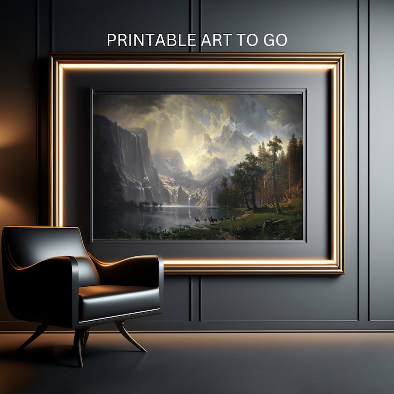 Printable Old West Landscape Painting: Albert Bierstadt's 'among the ...