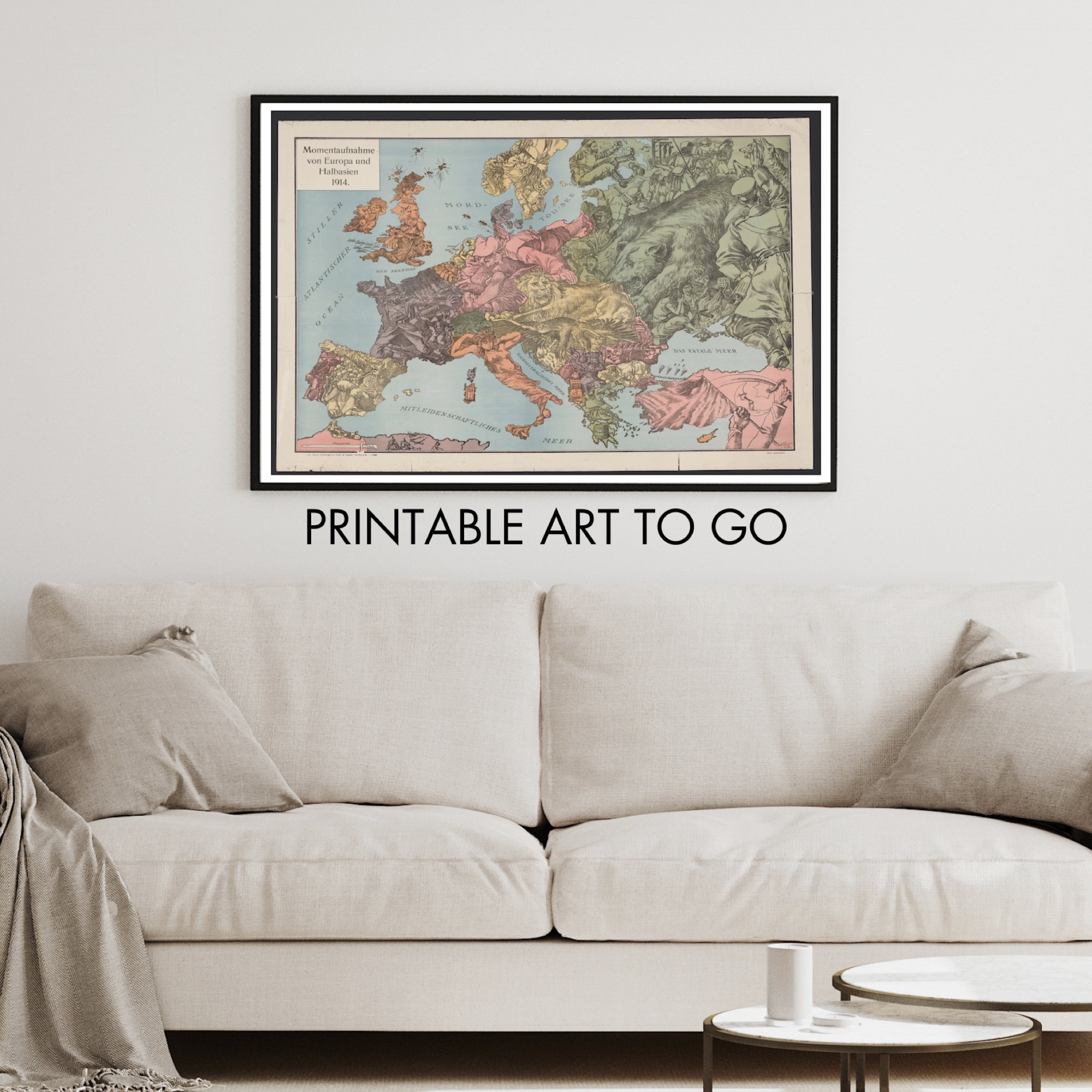 Printable 1914 Map of Europe and Eurasia World War I Europe Political ...