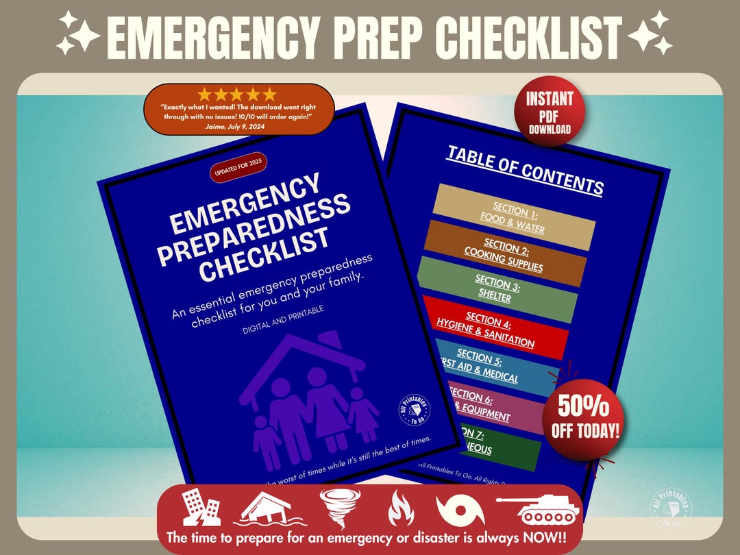 Emergency Preparedness Checklist PDF Emergency Survival Hurricane ...