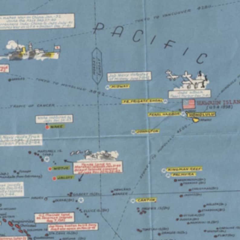 Printable World War II Map: Dated Events War Map (1944), Historical War ...