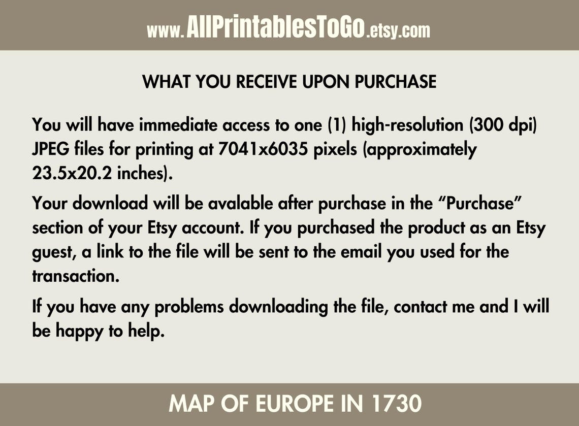 Printable Map of Europe Ca. 1730, Historical Map of Europe, Printable ...