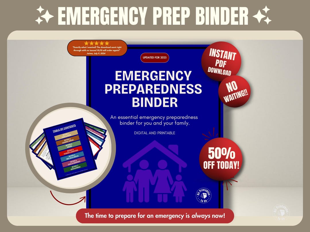 Emergency Preparedness Binder Checklist PDF Disaster Prep Checklist ...
