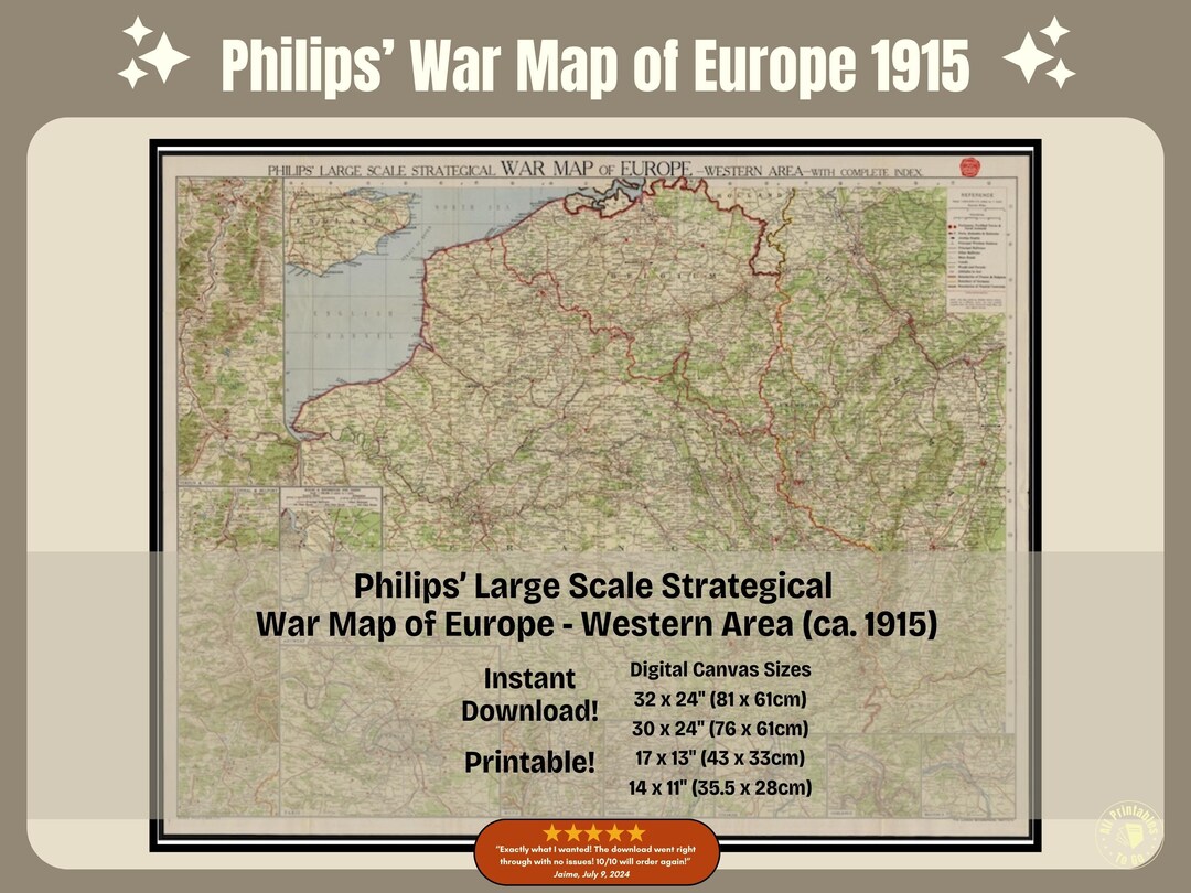 Printable War Map of Europe Ca. 1915, Historical Maps, World War I Maps ...
