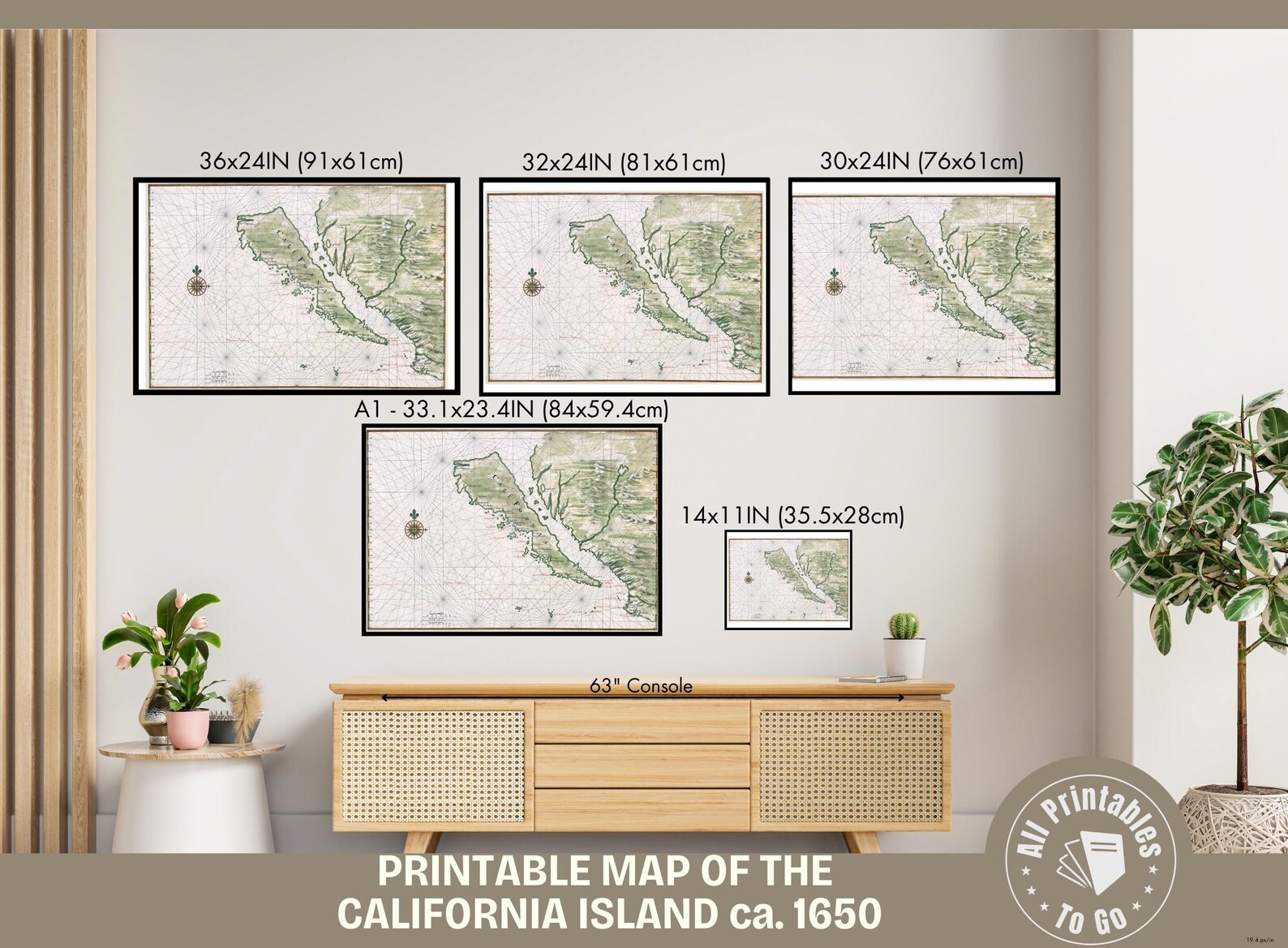 Map of California Island Ca. 1650 | Downloadable and Printable Wall Map | US History Maps ...