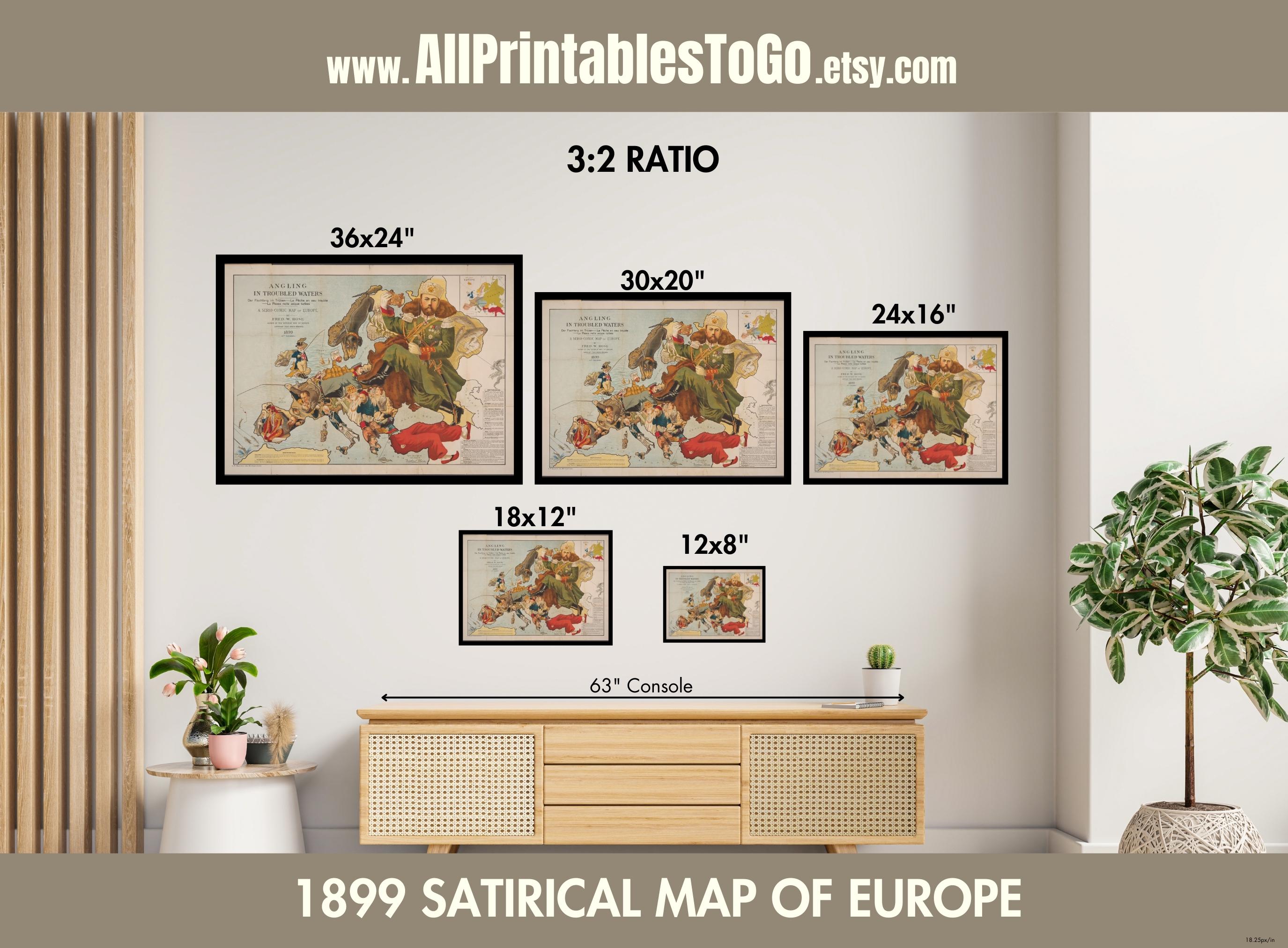 1899 Serio-comic Map of Europe: Satirical Historical Print (digital ...