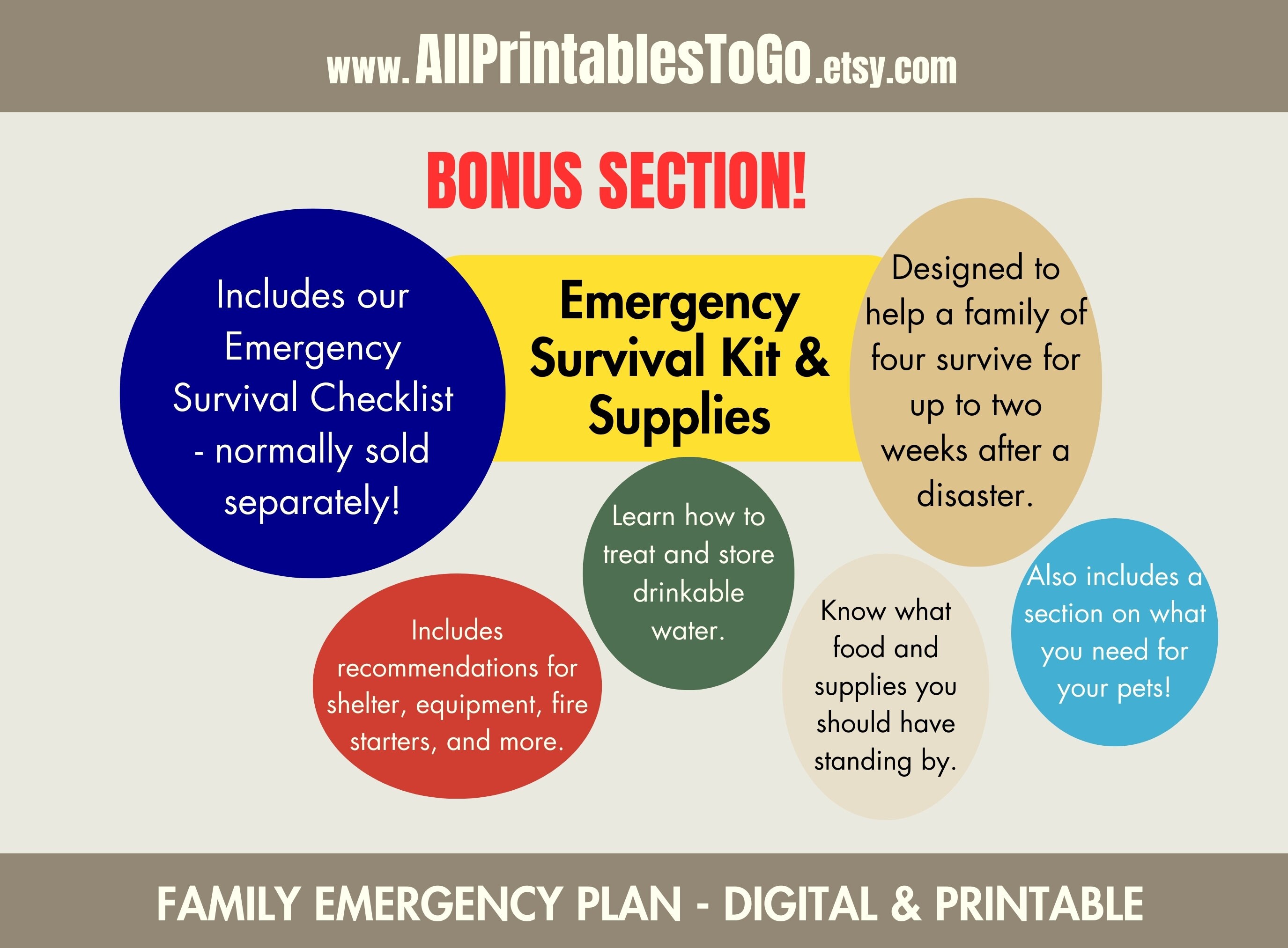 Family Emergency Plan Checklist: Printable Contact Sheet (PDF) - Etsy