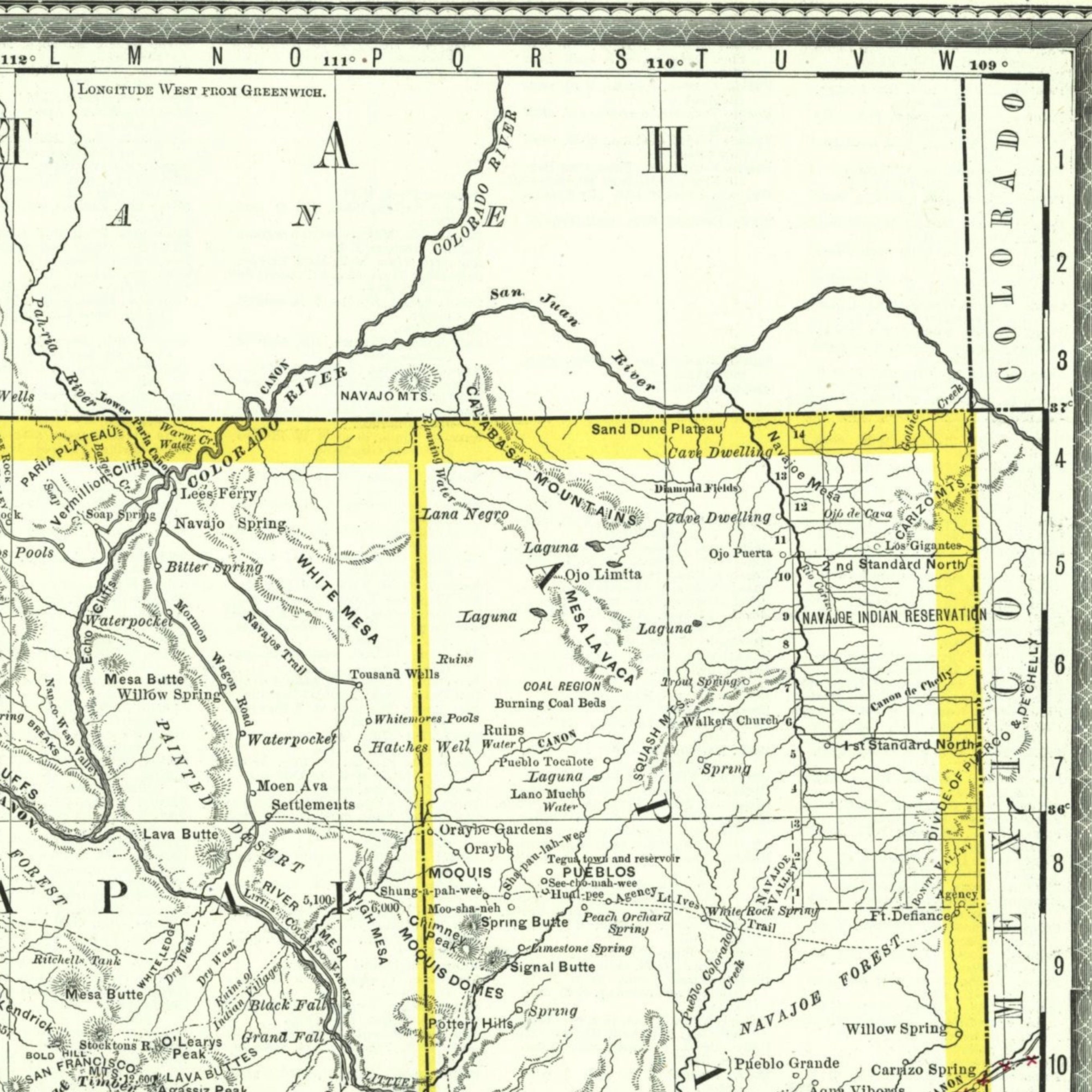 Printable 1889 Arizona Territory Map, Historical Wall Map Decor - Etsy