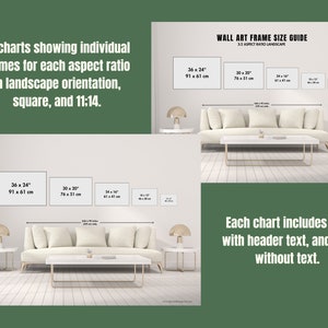 Wall Art Frame Size Guides, Wall Display Guide, Poster Size Guide ...