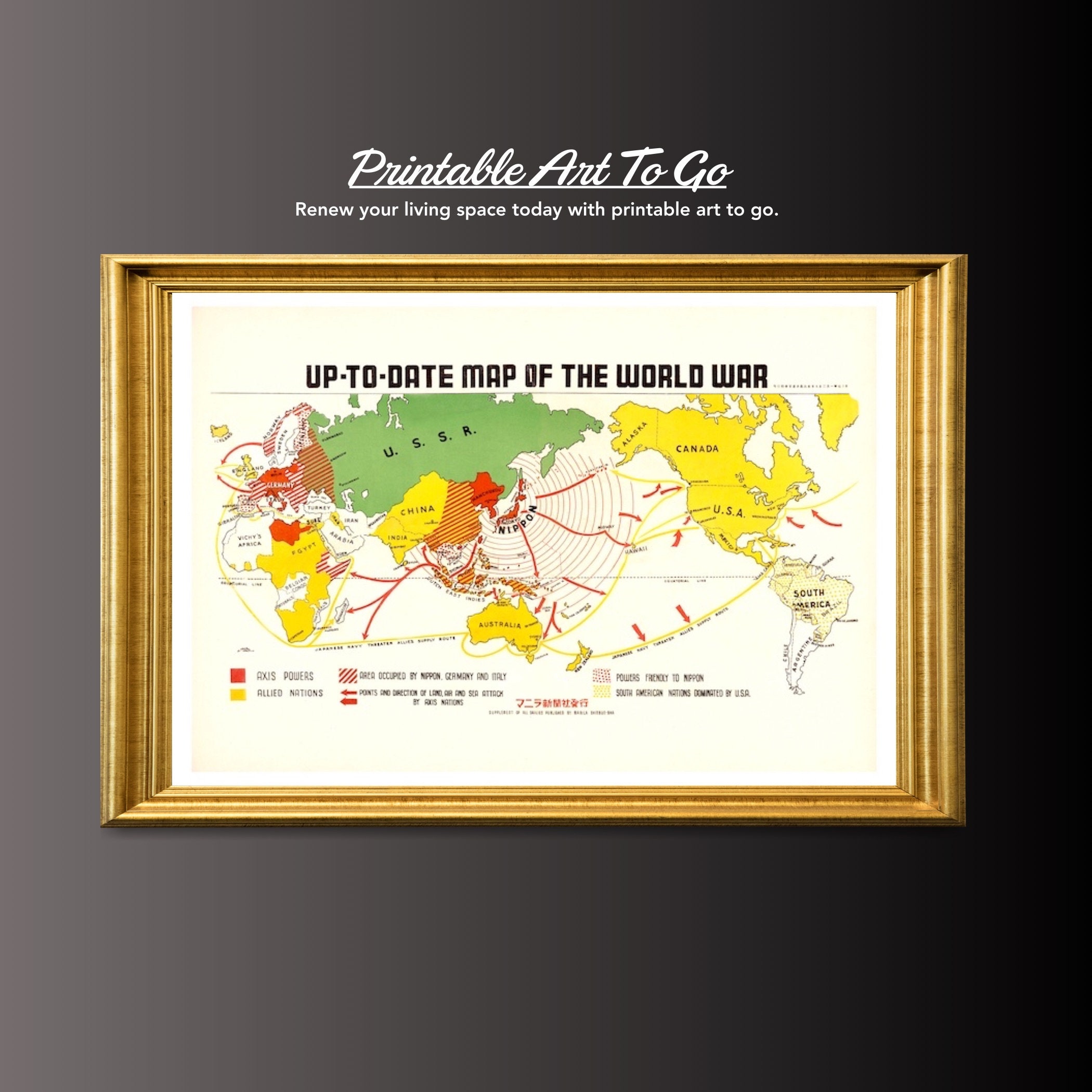 Printable 1942 World War II Map | Up-to-date Map of the World War 1942 ...