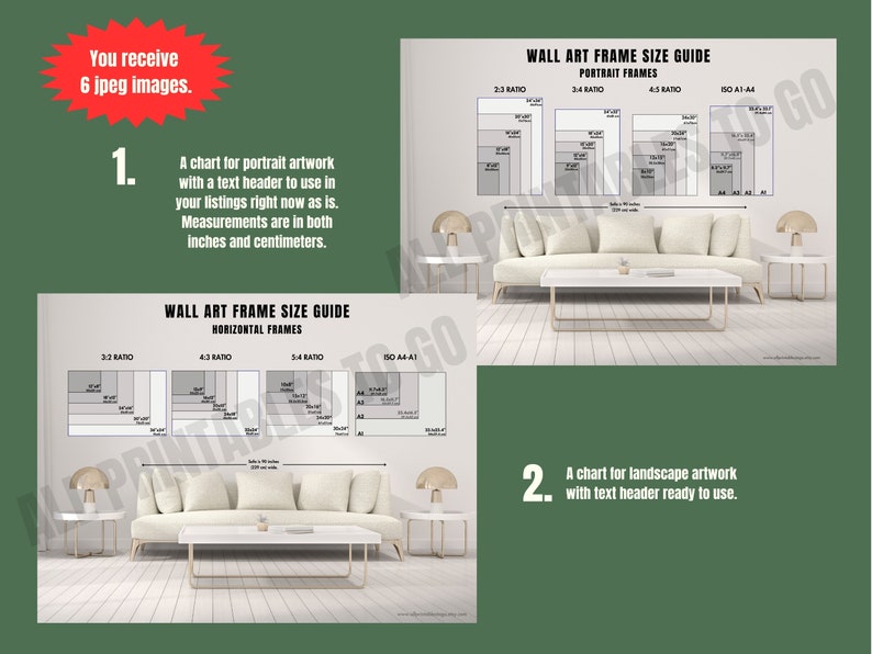 Wall Art Frame Size Guide: Etsy Seller Mockups (digital Download) - Etsy