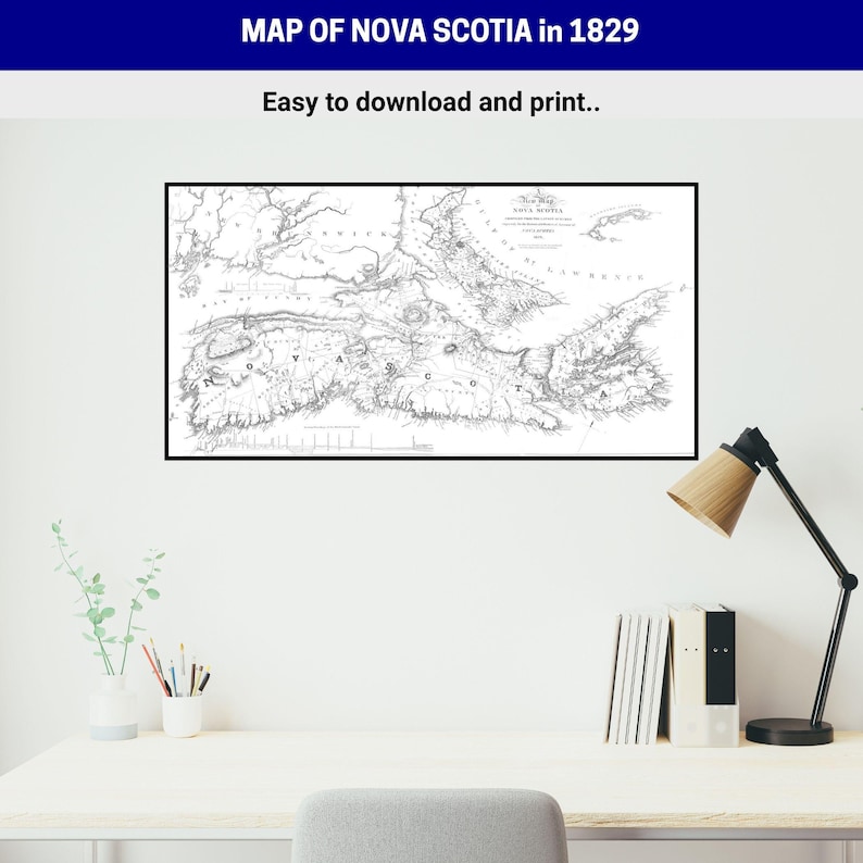 1829 Map of Nova Scotia | Canadian History Map - Etsy