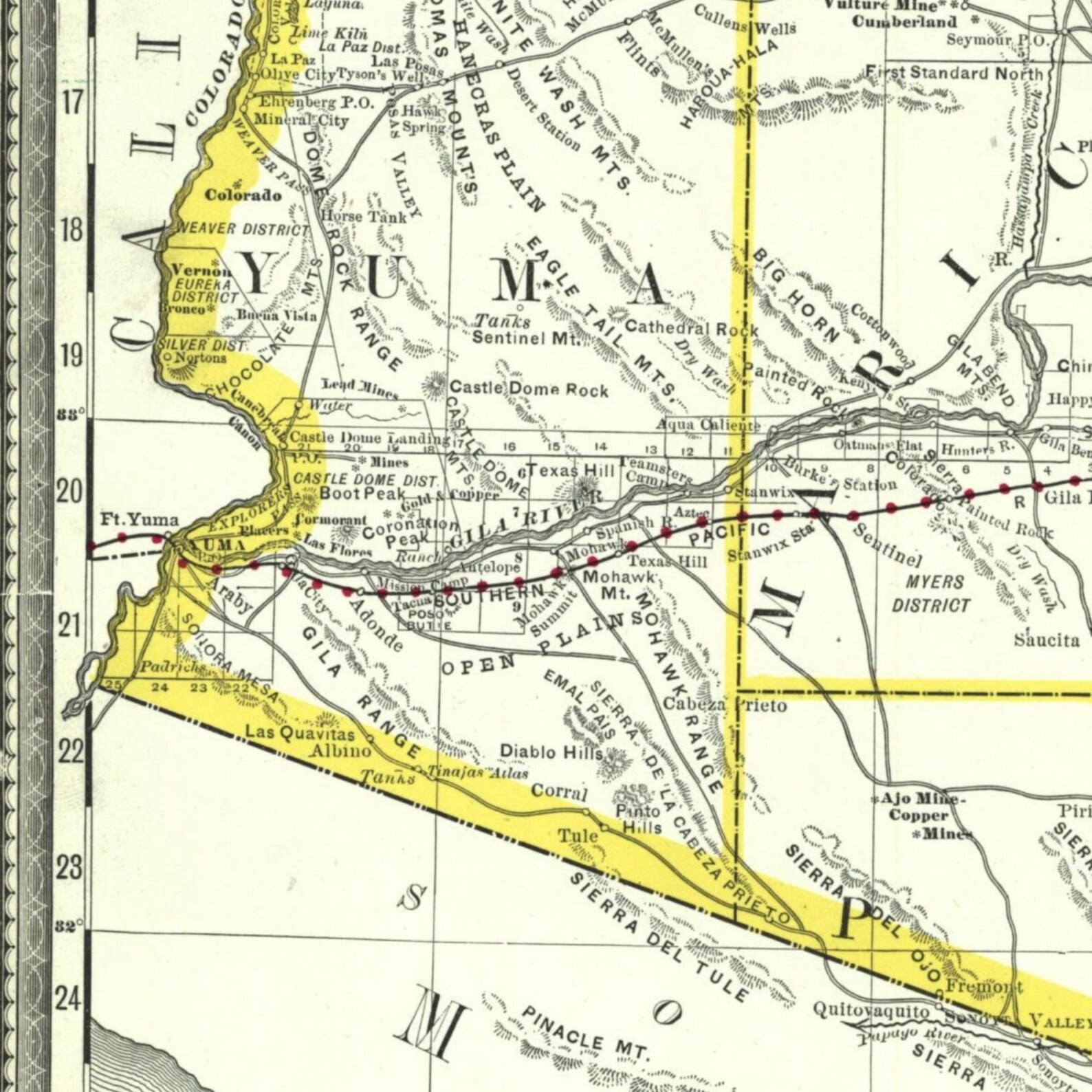 Printable 1889 Arizona Territory Map, Historical Wall Map Decor - Etsy