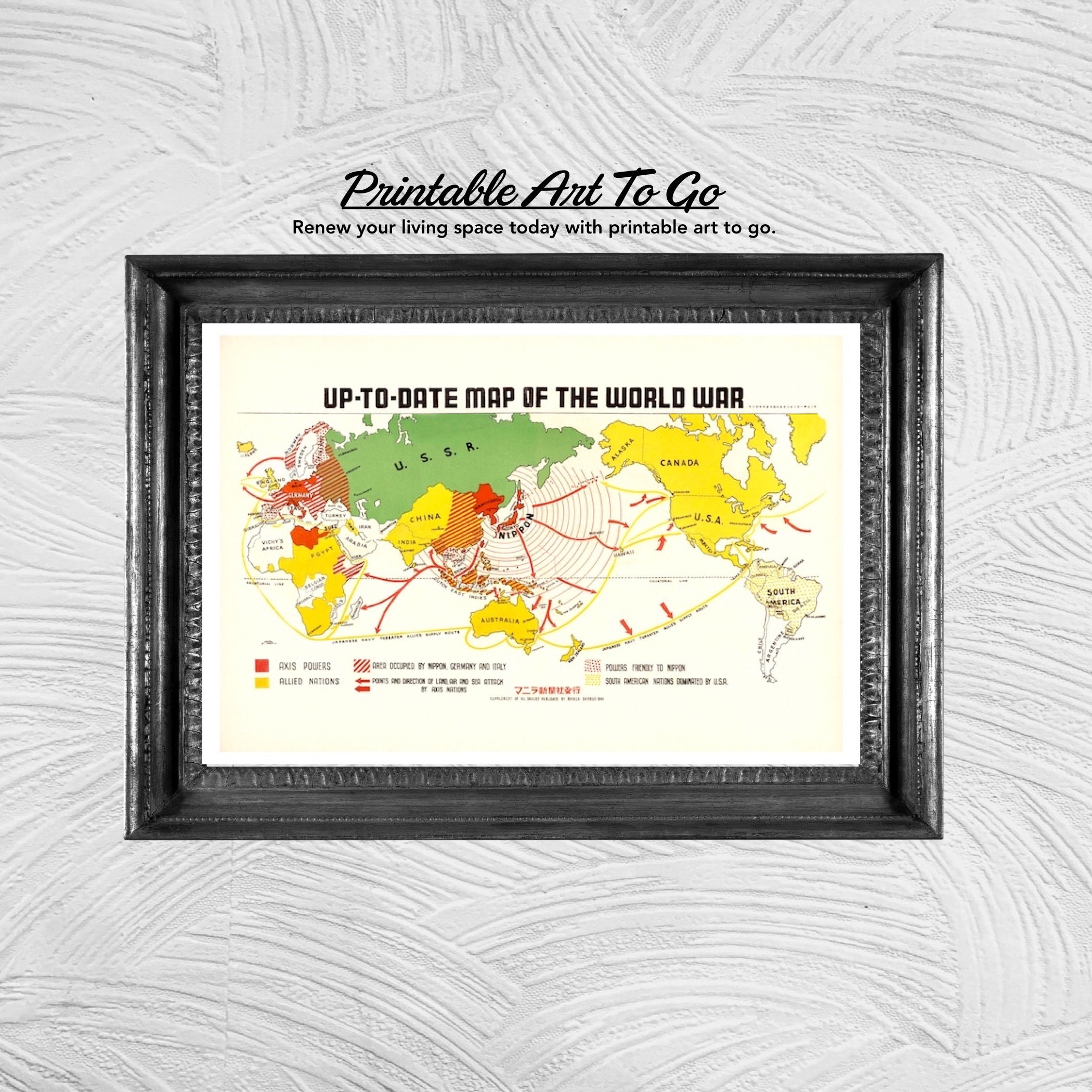 Printable 1942 World War II Map | Up-to-date Map of the World War 1942 ...