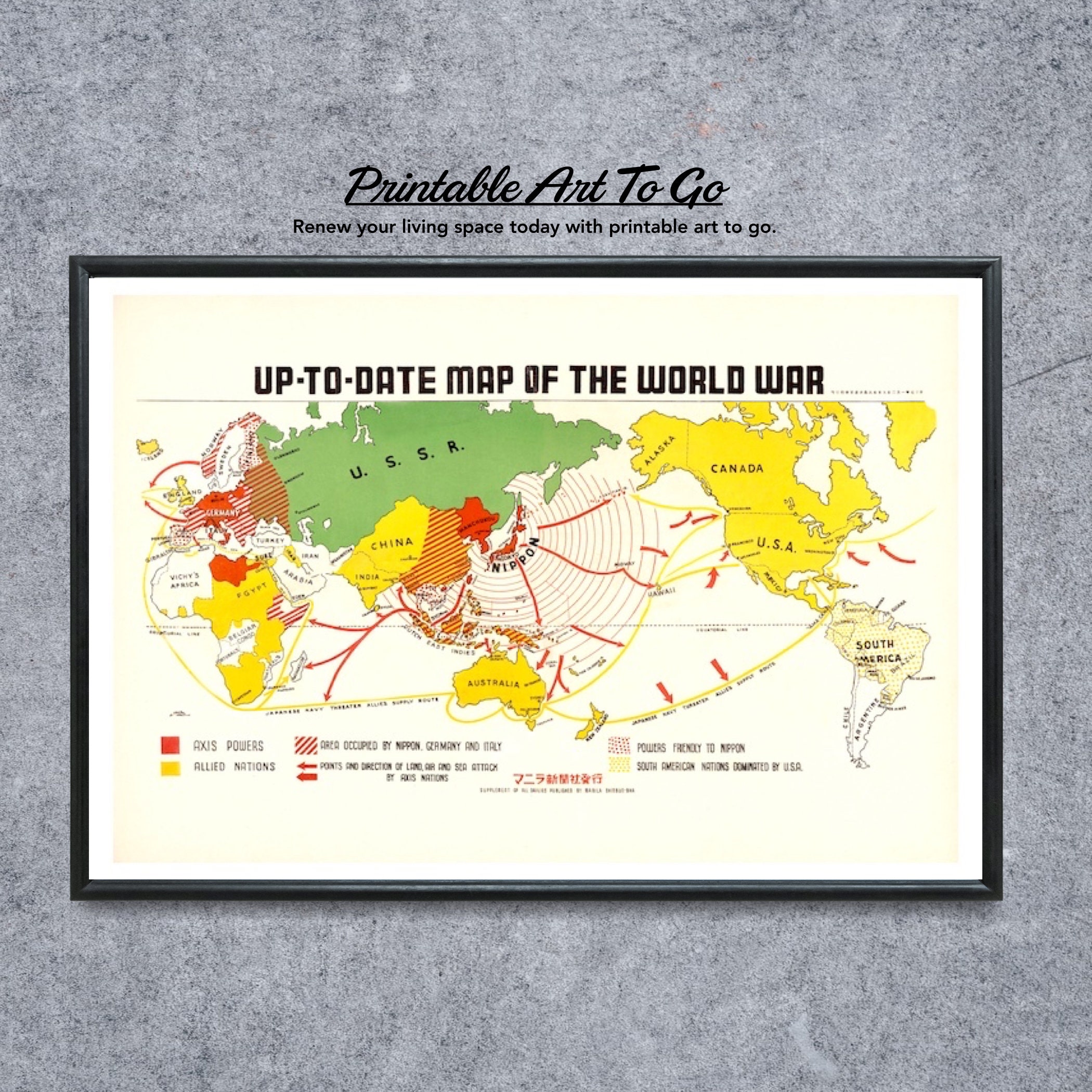 Printable 1942 World War II Map | Up-to-date Map of the World War 1942 ...