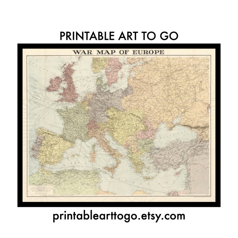 Printable War Map of Europe 1914-1916 | Old War Maps | World War I Maps ...