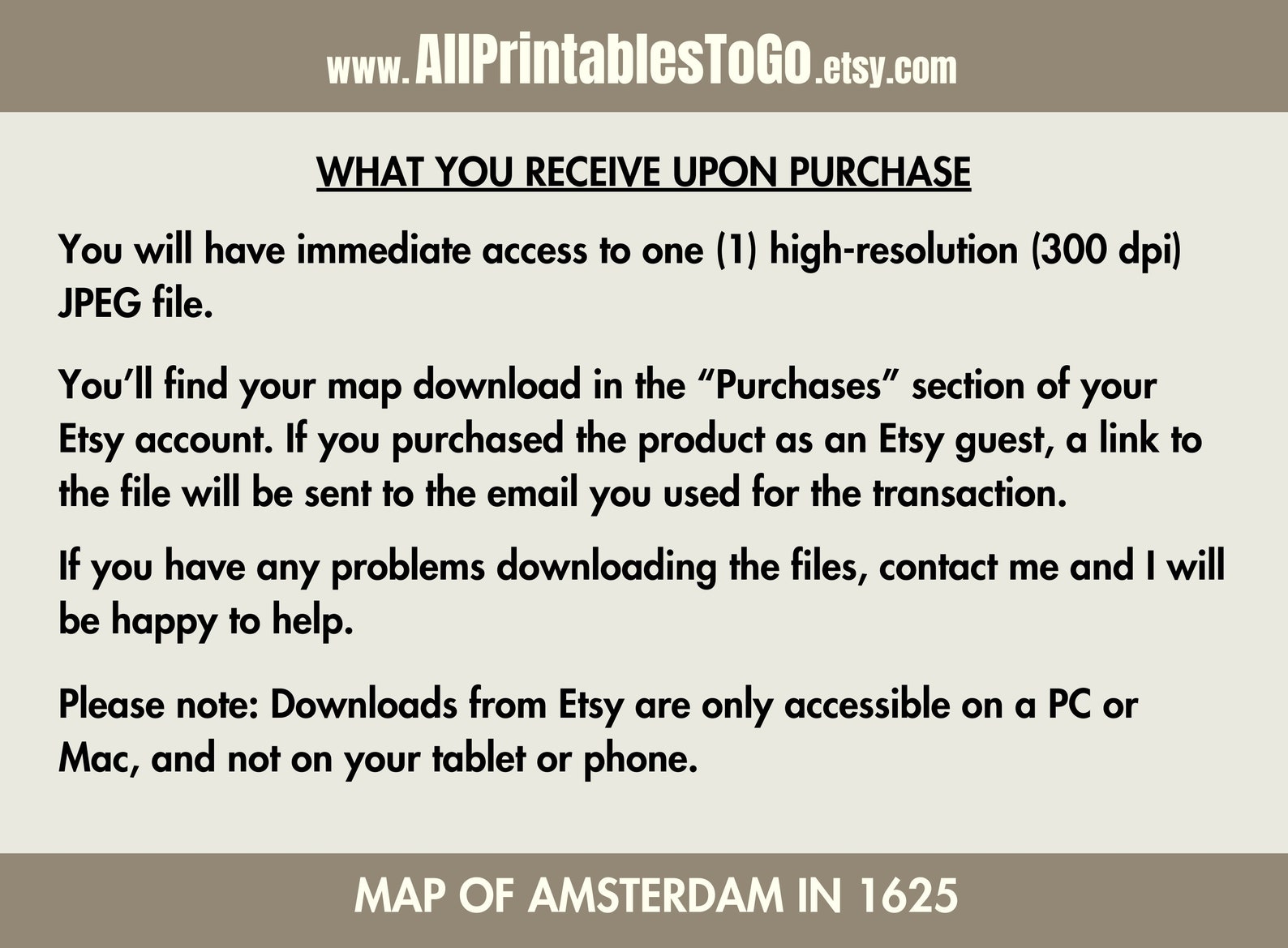 Printable Map of Amsterdam From 1625, Antique Maps of Amsterdam, Dutch ...