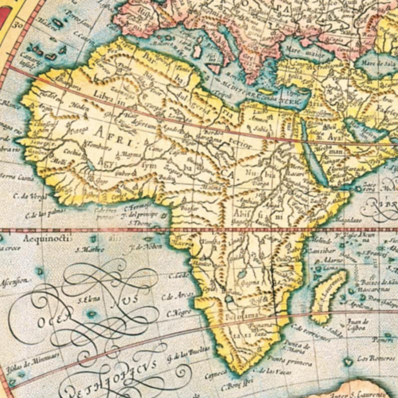 Printable 1587 World Map, Antique Map, Printable Old World Map ...