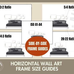 Horizontal Frame Size Guide Mockup: Wall Art Comparison (digital ...