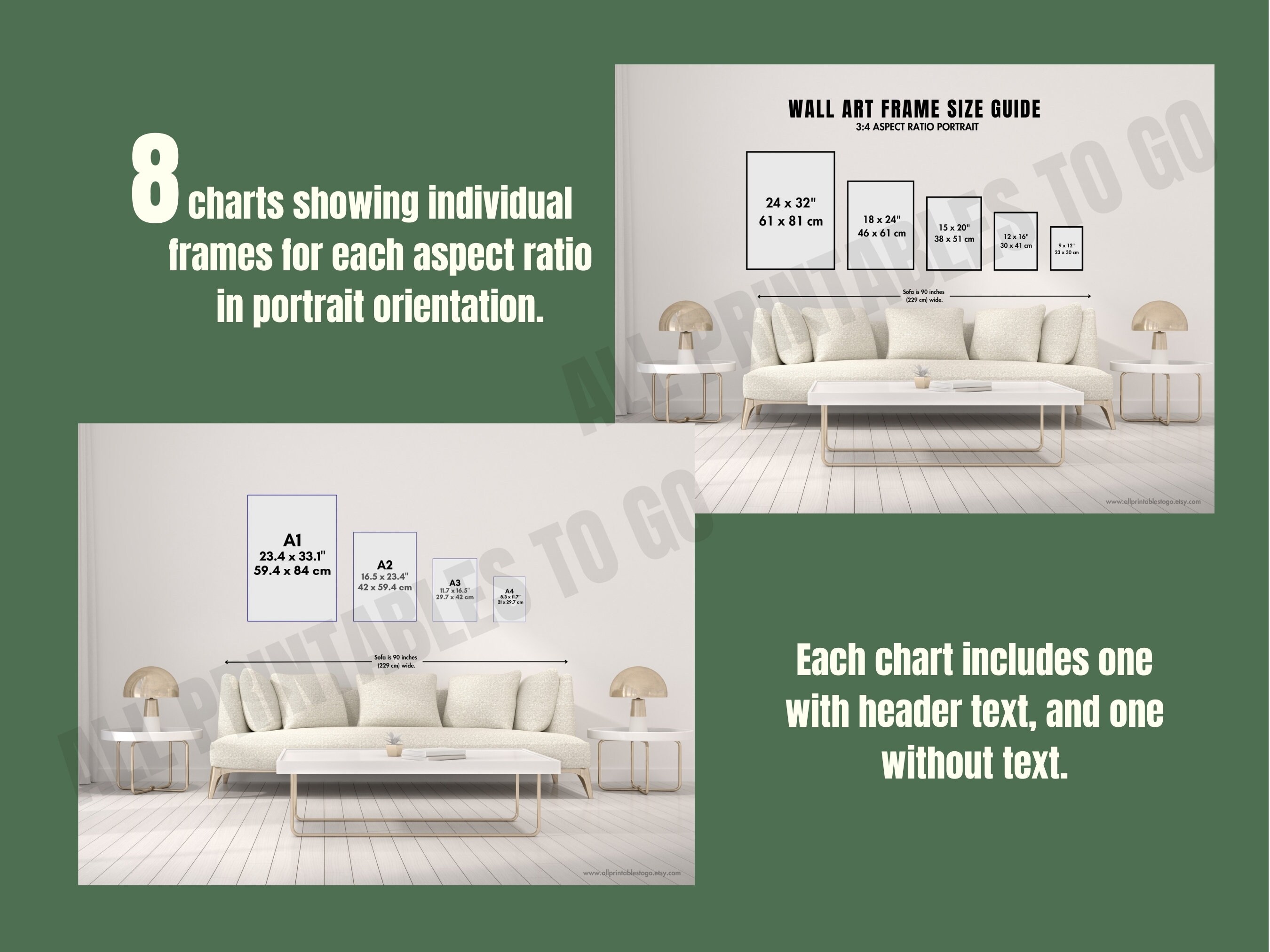 Art Frame Size Guides, Poster Size Mockups, Aspect Ratio Guide ...