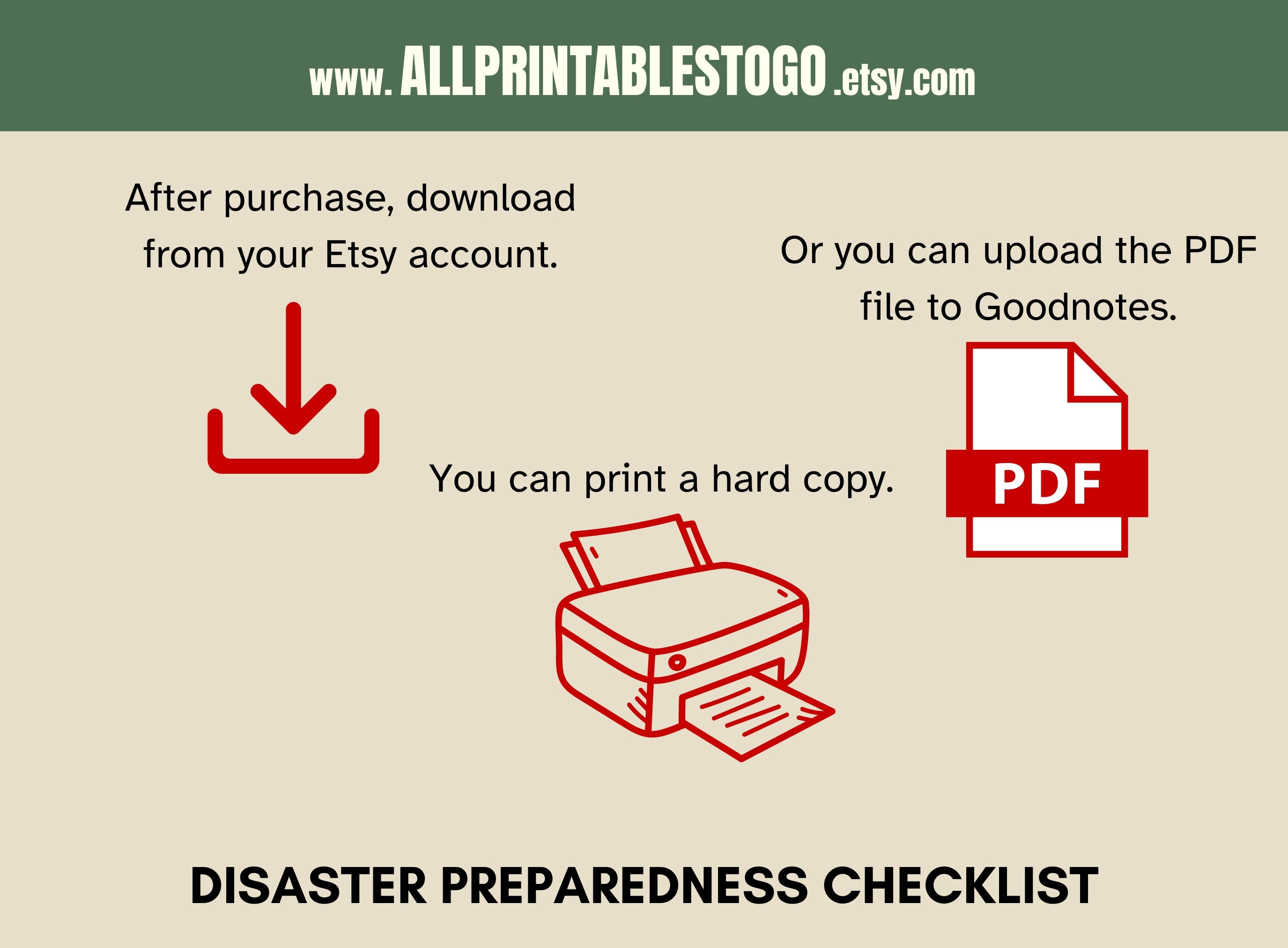 Disaster Preparedness Checklist PDF – Emergency Survival Plan for Home ...