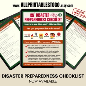 Disaster Preparedness Checklist PDF – Emergency Survival Plan for Home ...