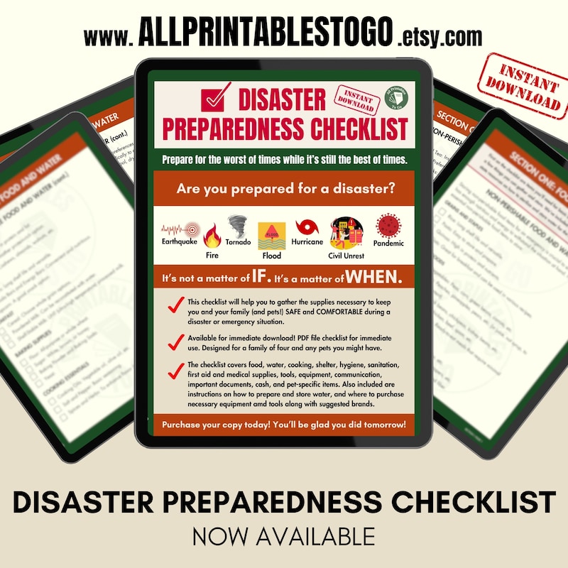 Disaster Preparedness Planner - Etsy
