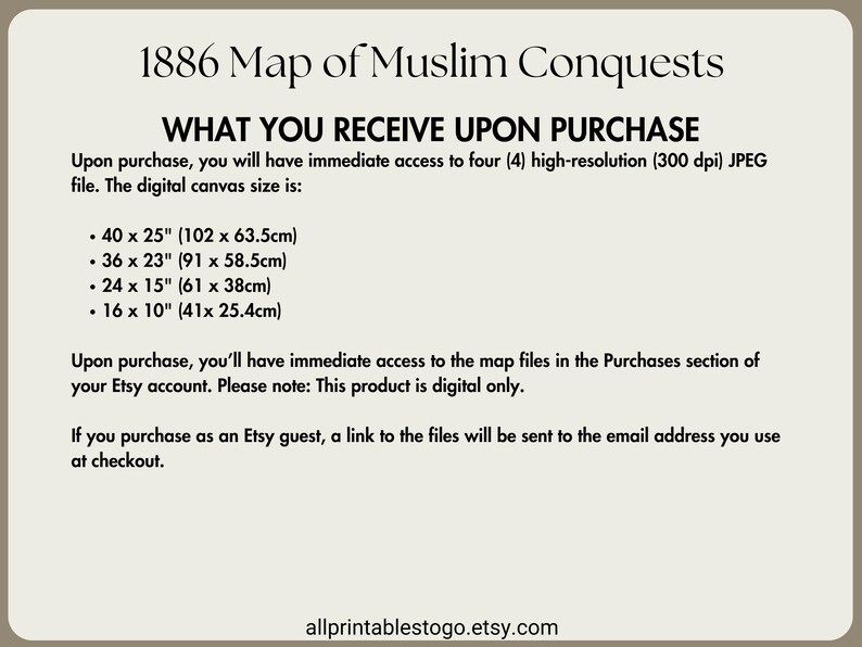 Muslim Conquests Map: 1886 History of Islam (digital Download) - Etsy