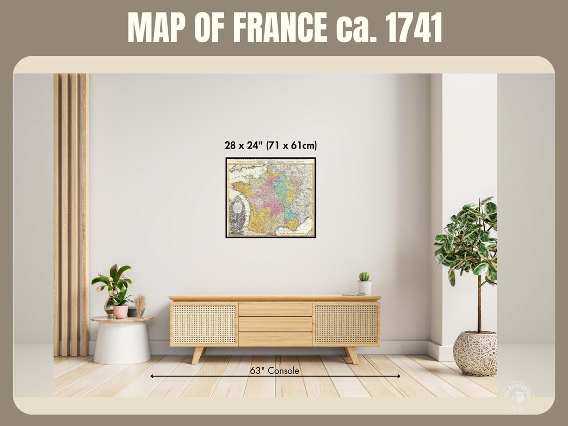Vintage Map of France 1741: Historical Wall Art (digital Download) - Etsy