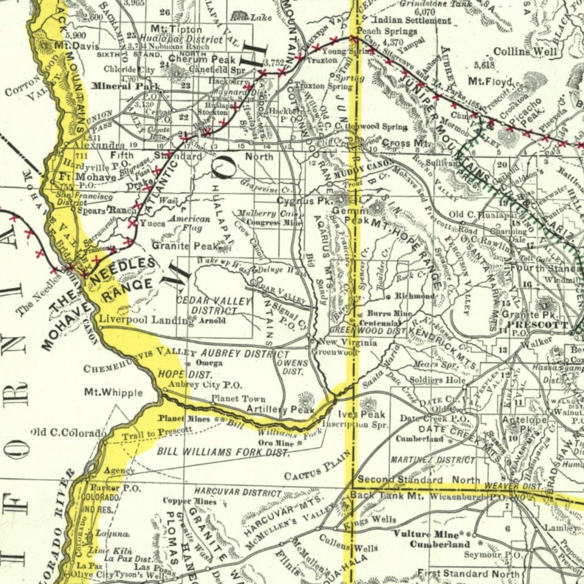 Printable 1889 Arizona Territory Map, Historical Wall Map Decor - Etsy