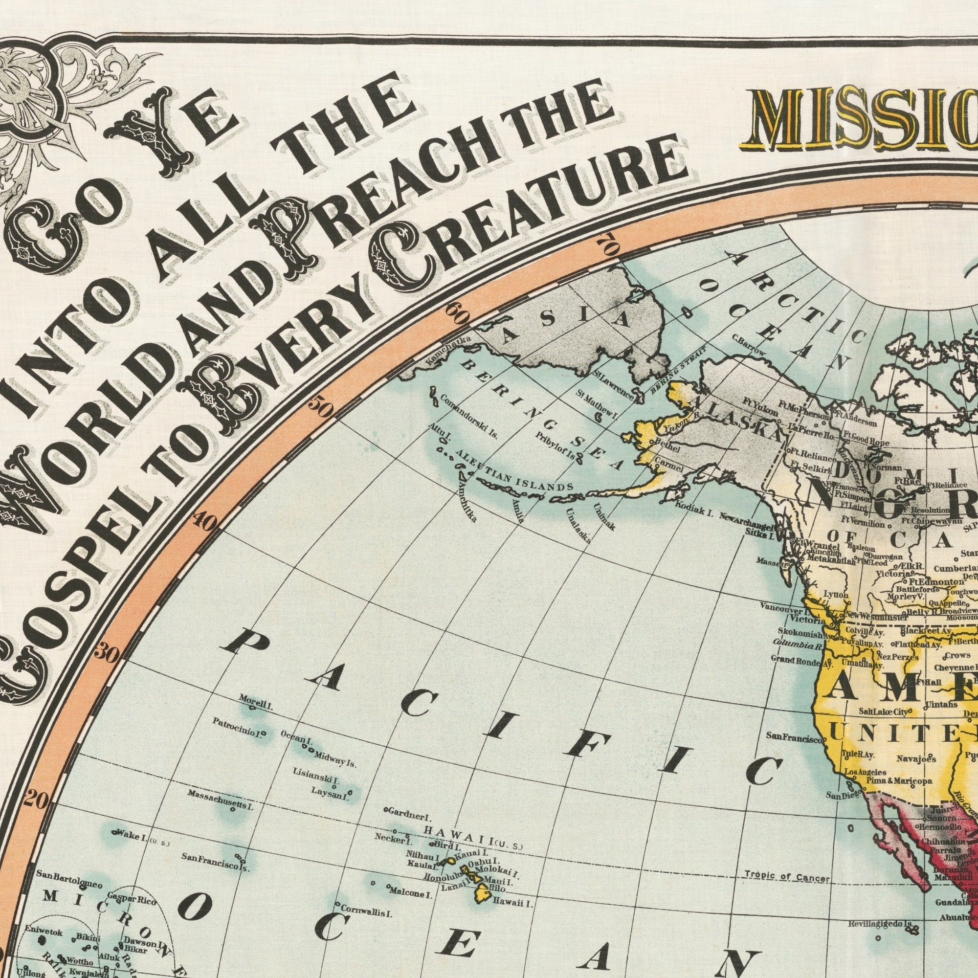 Digital Printable 1902 Missionary Map - World Religions - Antique ...