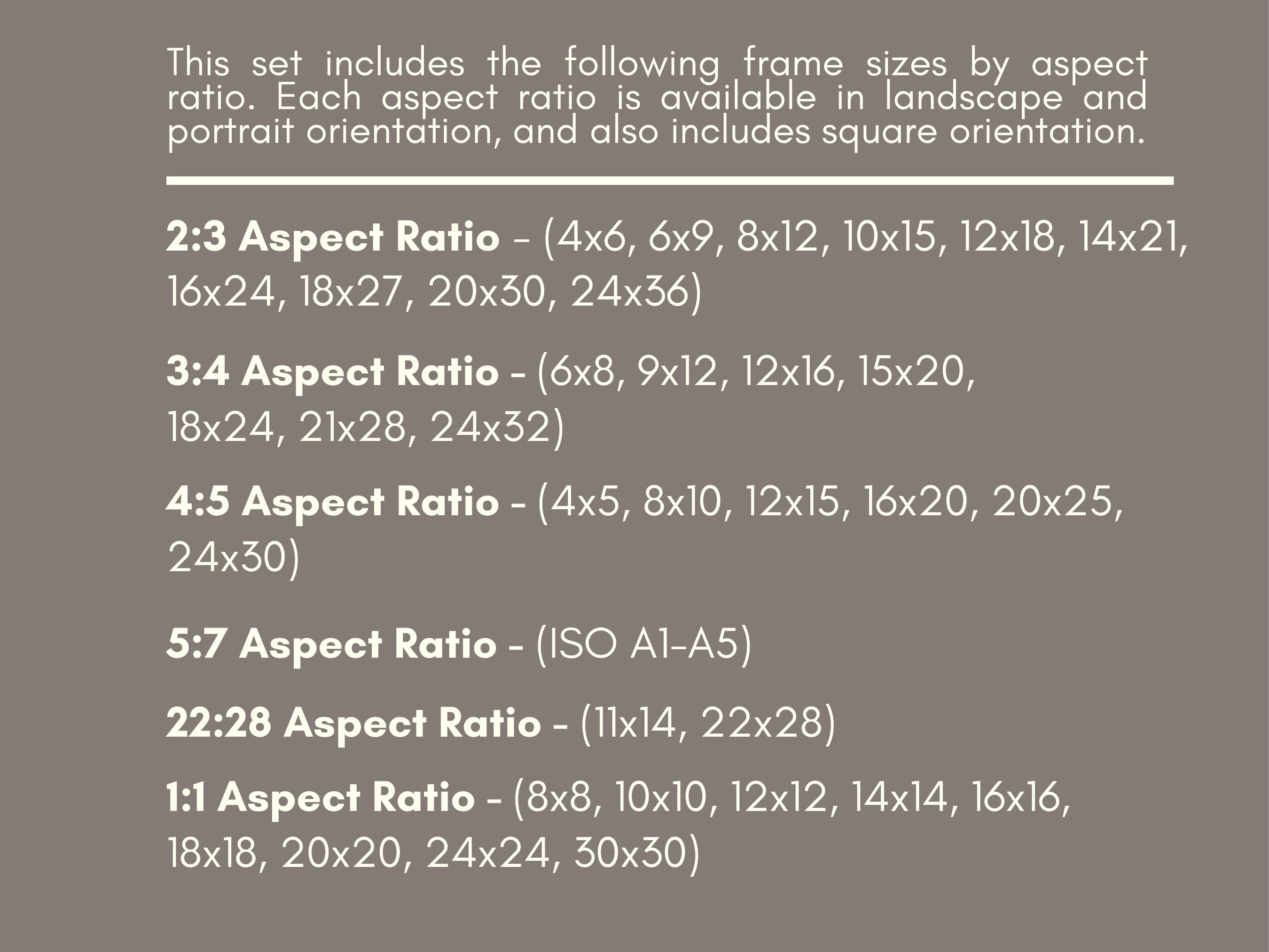 Wall Art Frame Size Mockups Wall Art Size Charts Frame Aspect Ratio ...