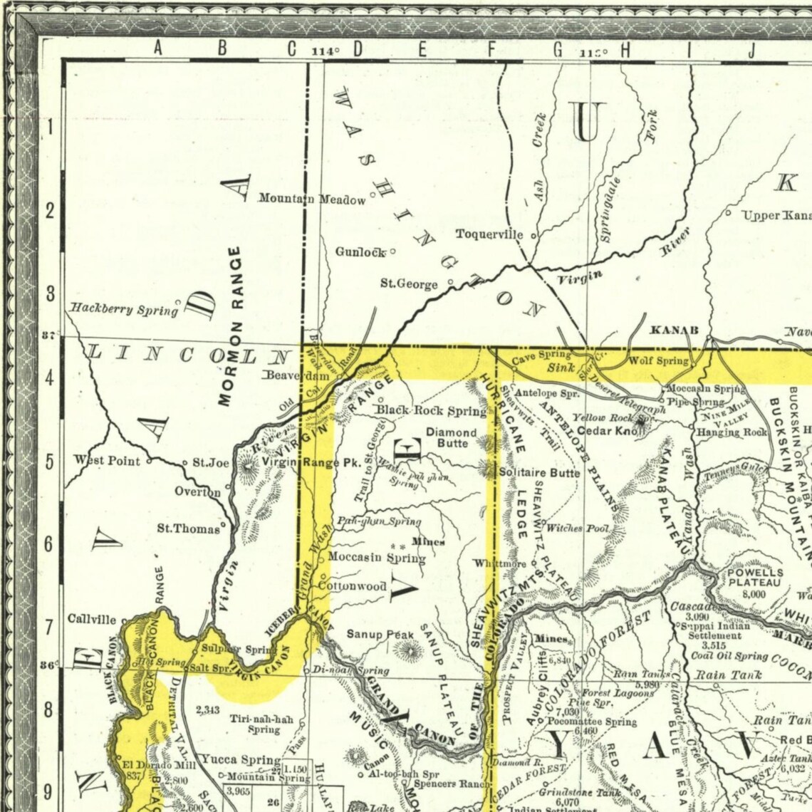 Printable 1889 Arizona Territory Map, Historical Wall Map Decor - Etsy