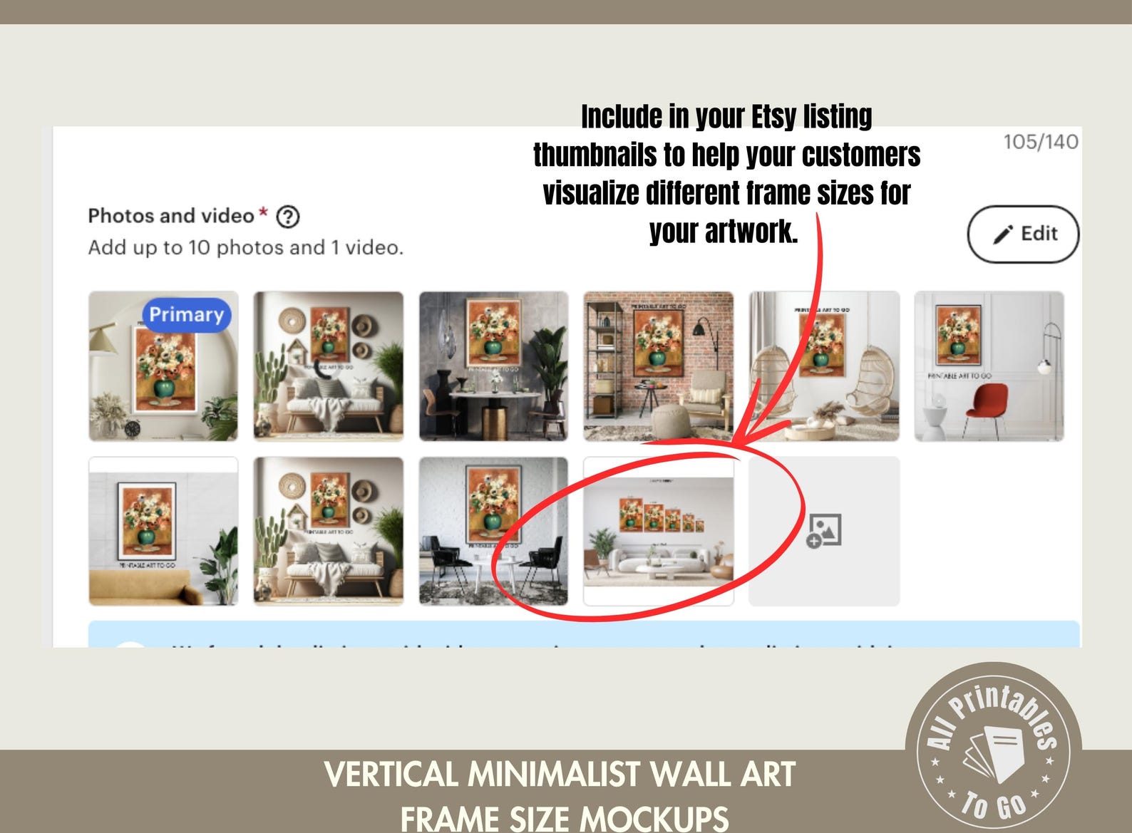 Vertical Frame Size Mockups: Portrait Canvas Ratios (PDF, PNG, JPEG) - Etsy