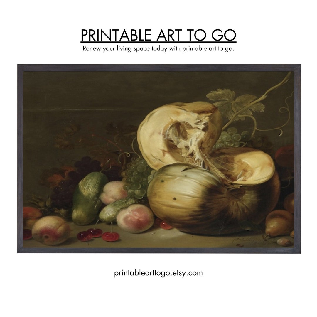 Printable Antique Fruit Still Life, Classic Masterpiece Art, Instant ...