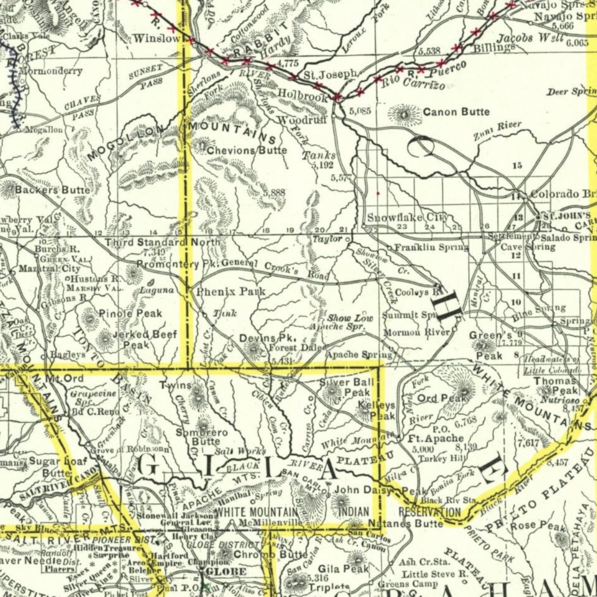 Printable 1889 Arizona Territory Map, Historical Wall Map Decor - Etsy